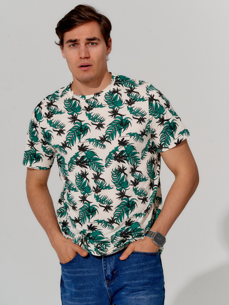 Футболка T-RONE menswear, размер 56, цвет светло-бежевый, слоновая ...