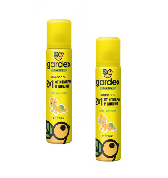 Gardex Аэрозоль от комаров и мошки для детей с 1 года, Baby 80 мл , 2 уп - купить с доставкой по ...