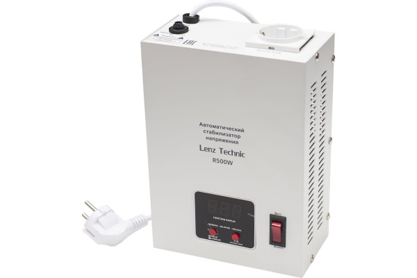 Стабилизатор напряжения однофазный Lenz Technic R500W (1 розетка ...
