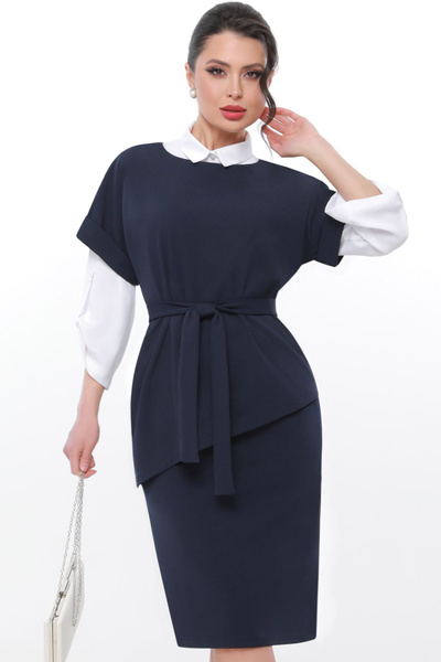 Костюм классический Женский DStrend синий, размер 52 Полиэстер Россия На любой сезон купить c ...