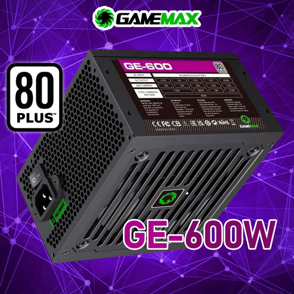 Блок питания GameMax GE-600 (Черный 600W 120мм 20+4pin 4+4pin(CPU) 2*6 ...