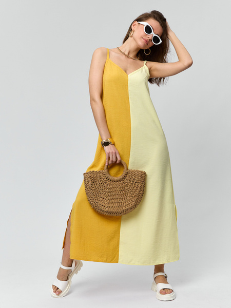 Сарафан Женский XARIZMAS MIND'N'SOUL лимонно-желтый с открытыми плечами Повседневный Бретельки ...