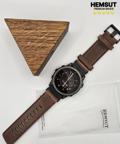 Ремешок для Garmin, Hemsut, 26 мм из вощеной кожи Horween на застежке ...