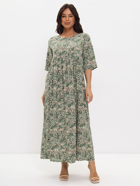 Платье Женский MADAMODA полынь, зеленый лишайник ярусное платье Повседневный Три четверти ...