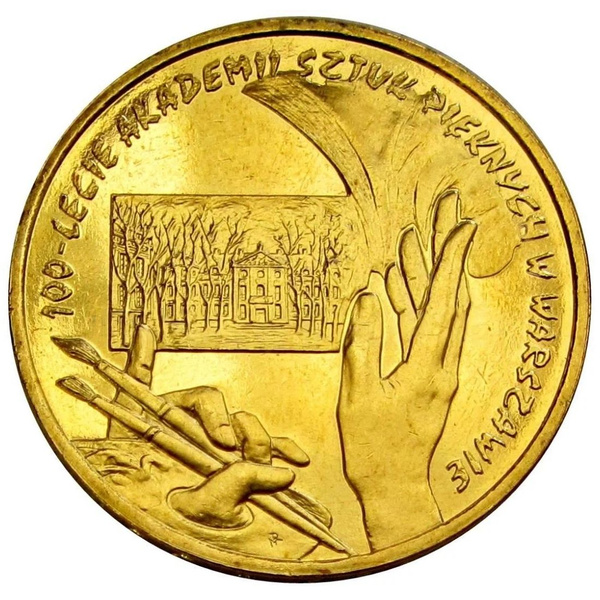 Монета Польши 2 злотых 2004, 100 лет Академии изящных искусств Польши ...