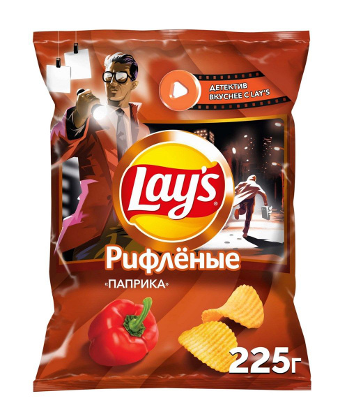 Чипсы Lay's (Lays) рифленые со вкусом паприки, 225г, 6 штук - купить с ...