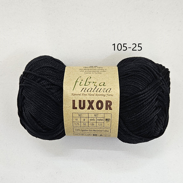 Пряжа от Fibra Natura Luxor (Фибра Натура Луксор), цвет-105-25, Черный ...