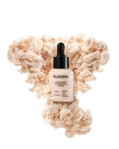 Жидкий тональный крем LIQUID SOFT FOUNDATION SPF 15 тон 02 FLOVERA ...