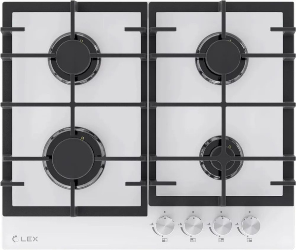 Варочная панель газовая Lex GVG 642A WH, мощность 7500 Вт, газконтроль ...