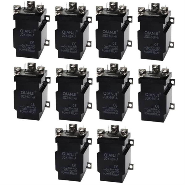 Силовое реле Qianji JQX-60F-A 10 штук (Xinyu JQX-80A, LJQX-68F/1Z) 12В ...