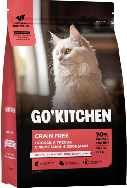 GO! KITCHEN Полнорационный беззерновой сухой корм для котят и кошек ...