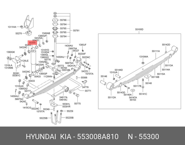 Амортизатор зад Hyundai-KIA 55300-8A810 - купить по доступным ценам в ...