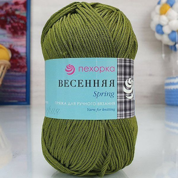 Пряжа Пехорка ВЕСЕННЯЯ 760 олива (5 мотков) - купить с доставкой по ...