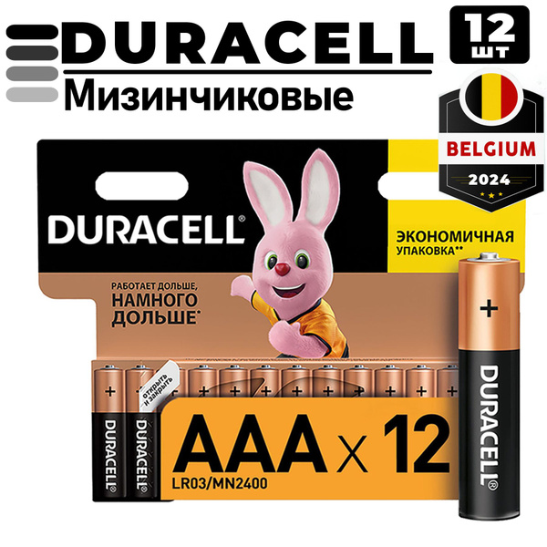 Duracell Батарейка AAA, Щелочной тип, 12 шт - купить с доставкой по ...