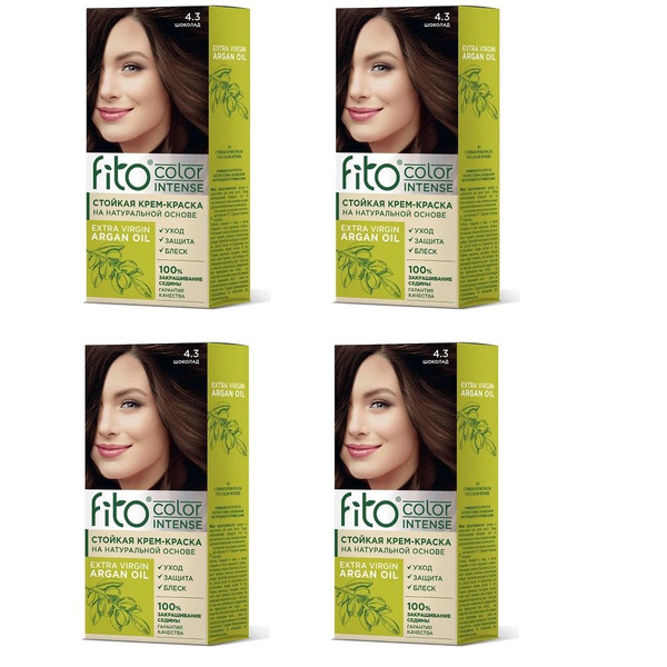 Краска для волос Fito color intense, тон 4.3 Шоколад, 115мл, 4шт купить на OZON по низкой цене ...