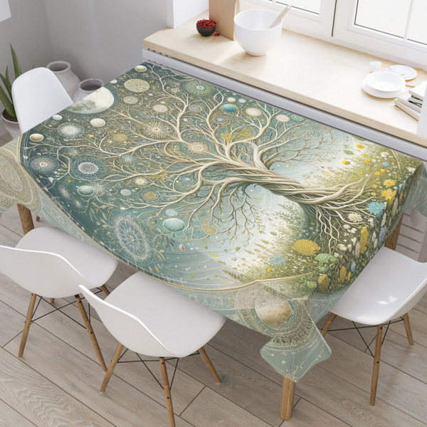 Прямоугольная водоотталкивающая скатерть JoyArty на стол "Лунное древо" 120х145 купить на OZON ...
