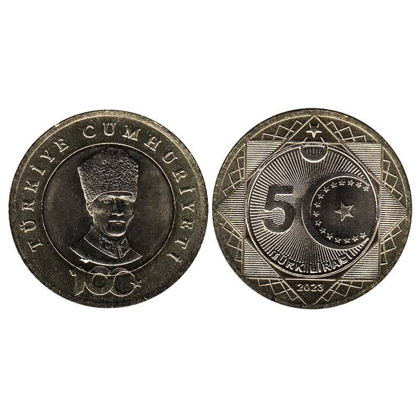 5 лир Турции 2023 г. 100 лет со дня основания Республики - купить в ...