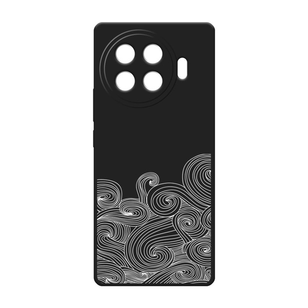 Матовый силиконовый чехол на Tecno Spark 20s Pro Plus Текно Спарк 20s Про Плюс Волновые вихри