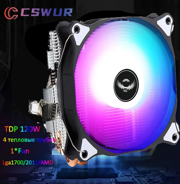 Кулер для процессора для Intel и AMD 4PIN PWM AM4/lga 1200/1700/2011 ...