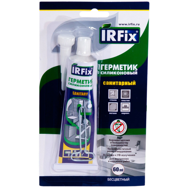 Герметик силиконовый санитарный IRFIX бесцветный 60 мл купить на OZON по низкой цене (231852853)