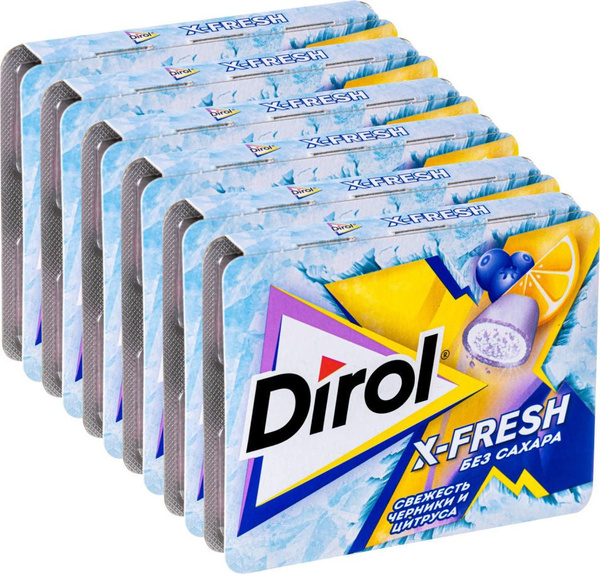Dirol Жевательная резинка X-Fresh Черника и цитрус 12шт по 16г - купить ...