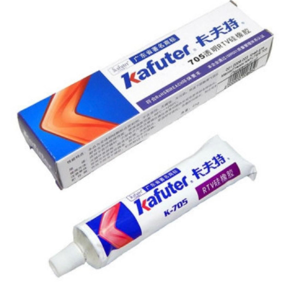 Клей-герметик силиконовый Kafuter K-705 прозрачный 45 грамм, компаунд высокотемпературный купить ...