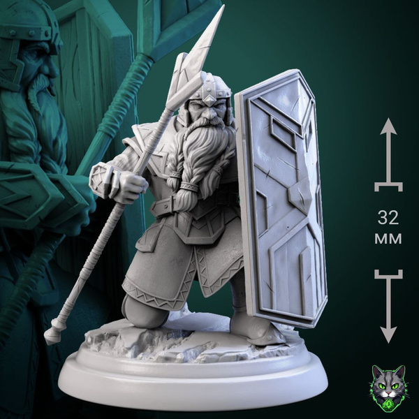 Миниатюра фигурка для настольных игр ДнД ( DnD ) Дварф в тяжелой броне ...
