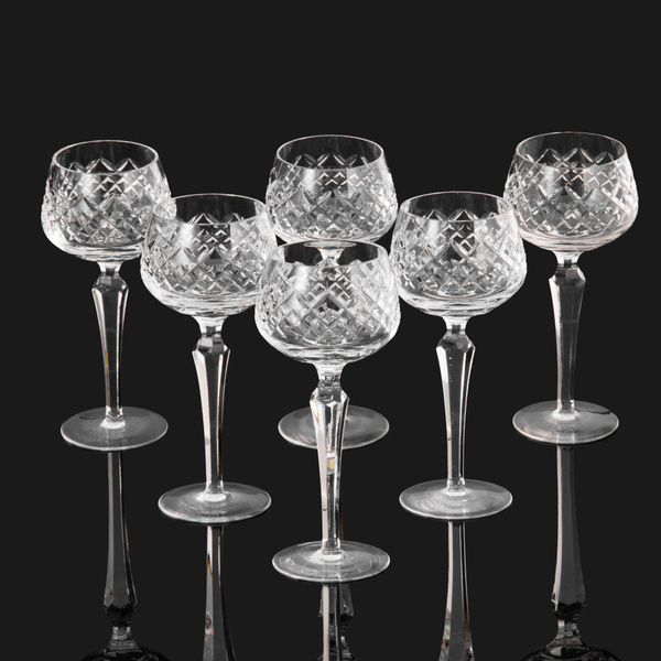 Набор из 6 бокалов фужеров для вина Echt Kristall, хрусталь, алмазная ...