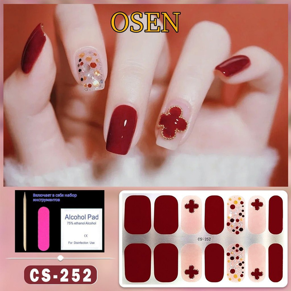 OSEN-Гелевые/Лаковые полоски для быстрого маникюра,Содержит набор инструментов.14 штук, включая ...