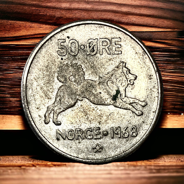 Монета Норвегия 50 эре 1968 года. Король Олаф V. Собака - купить в интернет-магазине OZON с ...