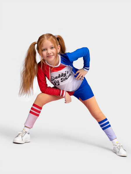 Костюм карнавальный Девочки KyKy wear синий, красный, размер 98, 104 Полиэфир, Эластан Россия ...