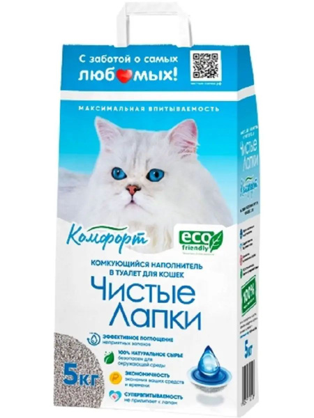 Чистые лапки Наполнитель Глиняный Комкующийся 5000г. - купить с ...