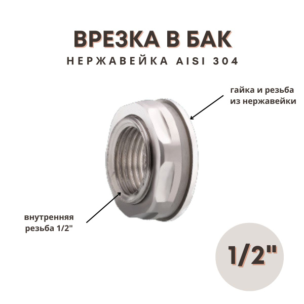 Врезка в бочку нержавейка ВР 1/2" - купить с доставкой по выгодным ...