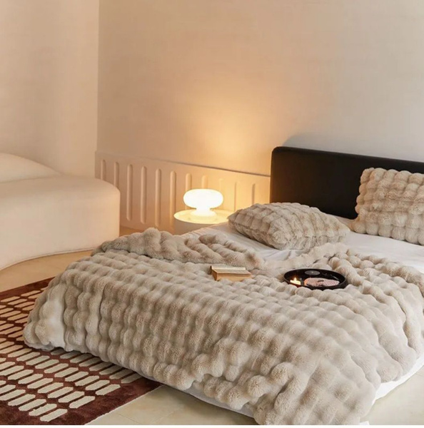 Покрывало Mency менси мех кубик 240x 220 см - купить по выгодным ценам ...