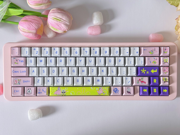 Механическая клавиатура Patrick Star KeyCaps работает на всех клавиатурах и выбирает время для ...