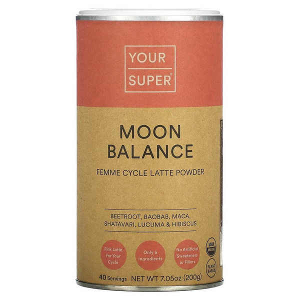 Пищевая добавка Your Super, Moon Balance, Femme Cycle Latte Powder, 7. ...