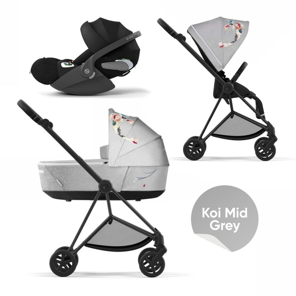 Cybex Mios III Коляска 3 в 1, шасси Matt Black, текстиль Koi mid Grey ...