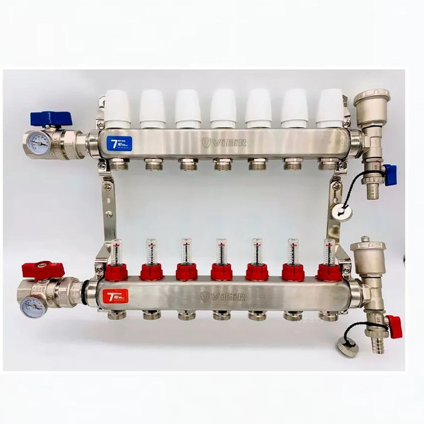 Коллекторная группа с расходомерами и кранами 1x3/4 нерж. 7 выхода ViEiR VR113-07 купить на OZON ...