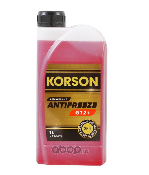 Антифриз KORSON готовый раствор CR G12+ OAT -40°С, красный, 1кг/0.94л ...