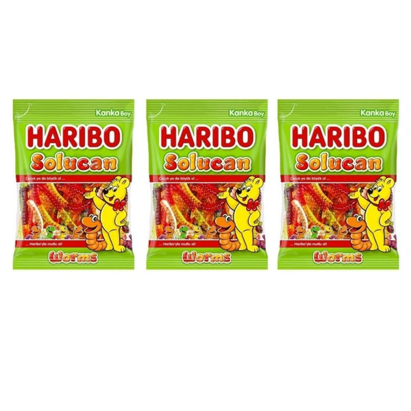 Мармелад Жевательный Haribo Worms Solucan Кислый Набор 3шт по 80г ...
