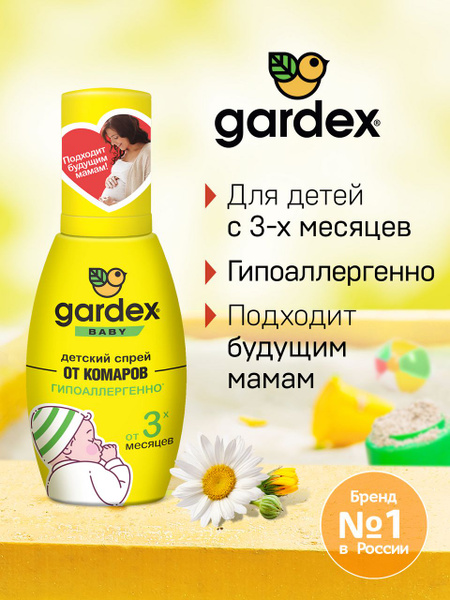 Спрей от комаров детский GARDEX Baby, 75мл купить на OZON по низкой цене (1737664186)