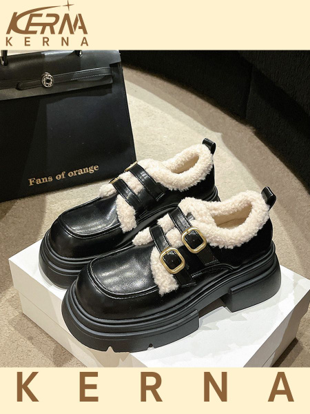 Лоферы Женский KERNA черный, размер 38 Стандартный низкий (до 4 см) R (средняя) Без застёжки ...