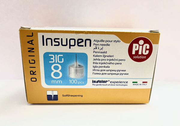 Иглы для шприц-ручки INSUPEN (ИНСУПЕН) 31G, 0.25mm*8mm -100 шт купить ...