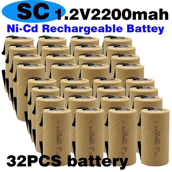 Отвертка SC батарея 1.2V 2200 mAh Sub - C никель - кадмиевый аккумулятор с Tab электрический ...