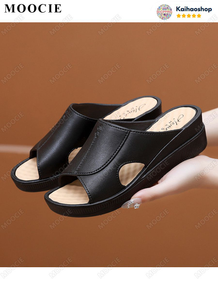 Пантолеты Женский MOOCIE, размер 37 Каучук Толстая подошва Танкетка Без застёжки Лето купить c ...