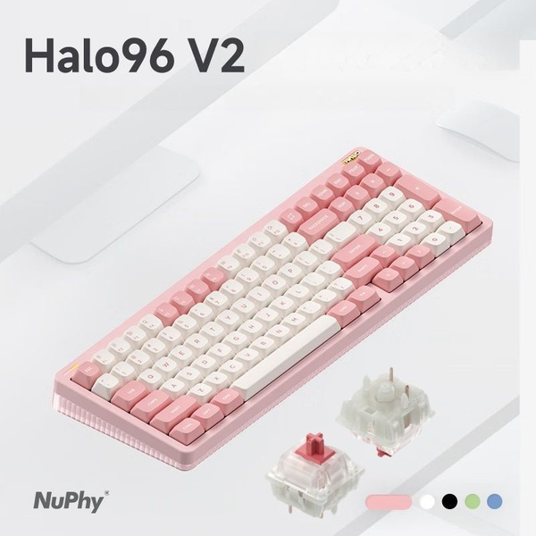 NuPhy Клавиатура беспроводная Halo96 V2 Silent Red Clear-Top Switch, (Cherry MX Silent Red ...