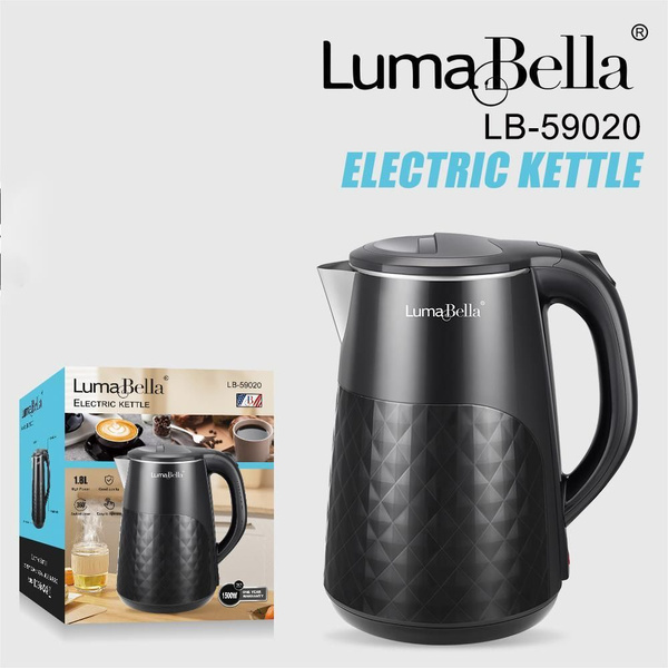 LumaBella Электрический чайник черный, черный купить на OZON по низкой ...