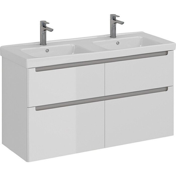 Тумба с раковиной Lemark Buno 125х45 белый глянец (LM04B125T, 641938) купить на OZON по низкой ...