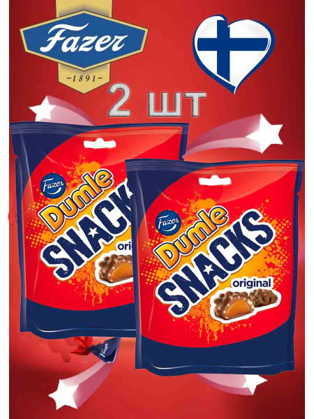 Характеристики Конфеты Fazer Dumle Snacks Original карамельная начинка ...
