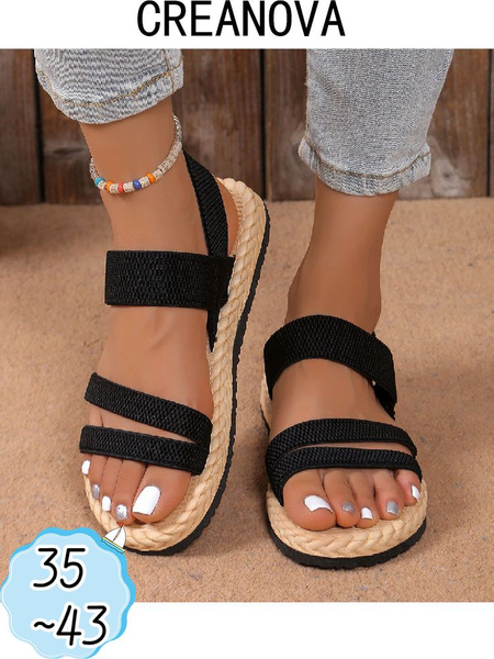 Сандалии Женский CREANOVA, размер 38 Лен Лето Без застёжки купить c доставкой на OZON по низкой ...